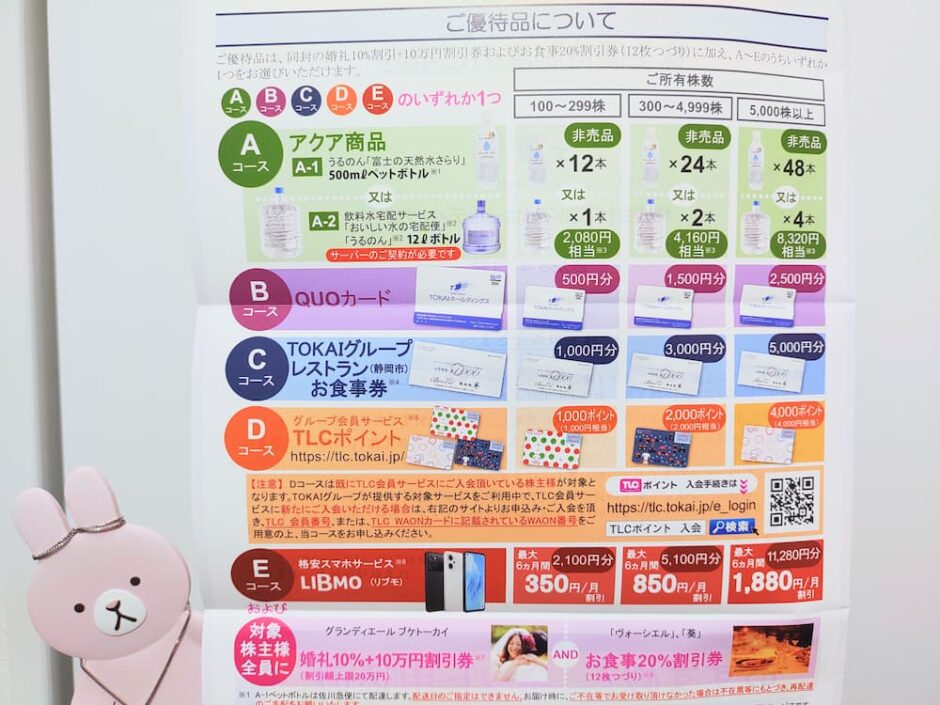 TOKAIホールディングス（3167）株主優待｜水、クオカード、食事券、独自ポイント、スマホ割引の5択から選ぼーかい← | WiseWideWeb｜株主優待ブログ